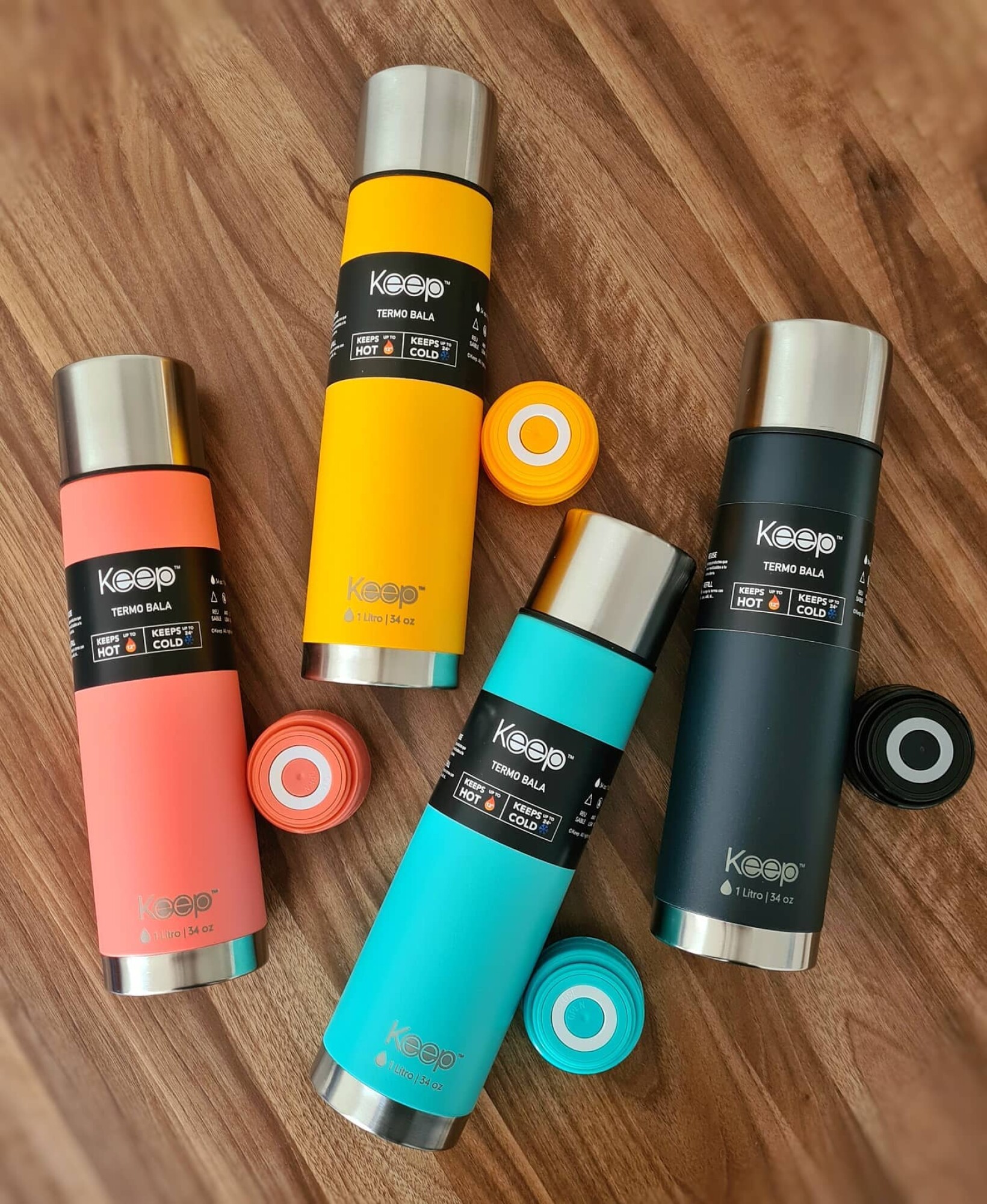 TERMO KEEP MODELO BALA 500 ML VARIEDAD DE COLORES COD. 4363 | Bertimas